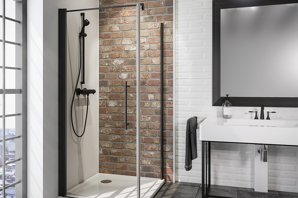 Svarta duschväggar och duschdörrar – inspiration | HORNBACH