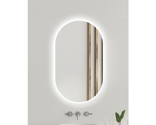Spegel med belysning AMIRRO Ambiente Oval 100x50 cm dagsljusvit LED ... Spegel med belysning AMIRRO Ambiente Oval 100x50 cm dagsljusvit LED ...