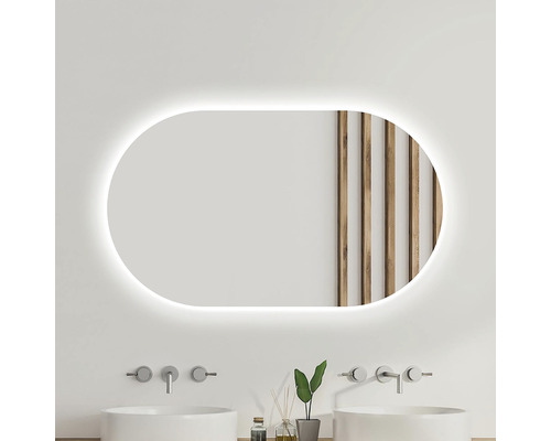 Spegel med belysning AMIRRO Ambiente Oval 120x70 cm dagsljusvit LED ... Spegel med belysning AMIRRO Ambiente Oval 120x70 cm dagsljusvit LED ...